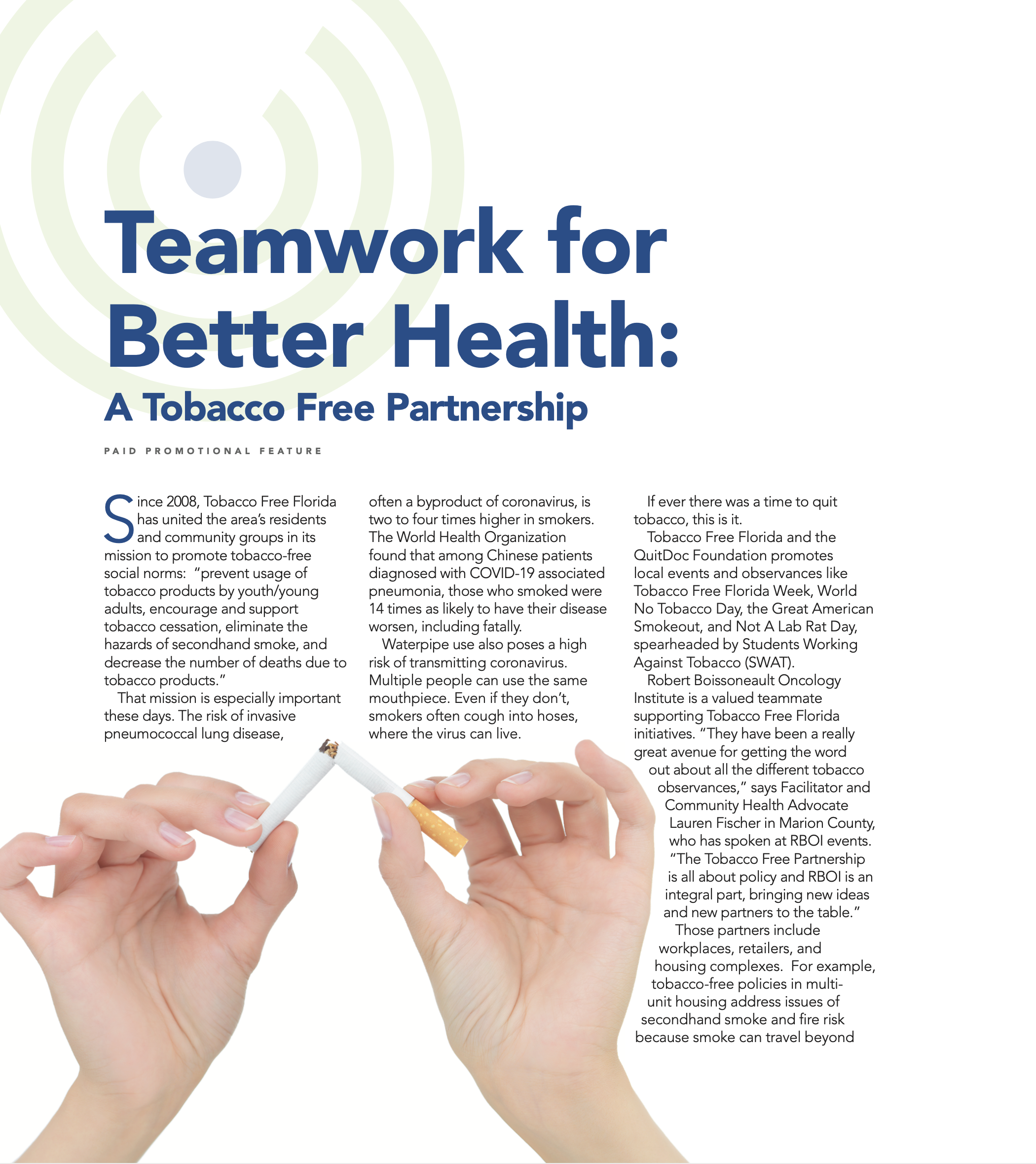 Teamwork for Better Health: A Tobacco Free Partnership — August 2020 ...